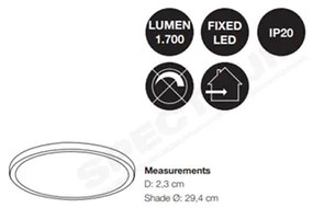 Elegantní stropní LED svítidlo NORDLUX Oja IP20 3-step Dim O 294 x 23 mm