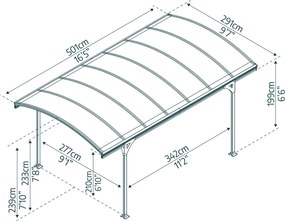Palram - Canopia Vitoria 5000 - hliníkový přístřešek s obloukovou střechou