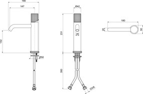 Sapho Sapho, ULTRATAP stojánková umyvadlová baterie, černá mat, UT004TB