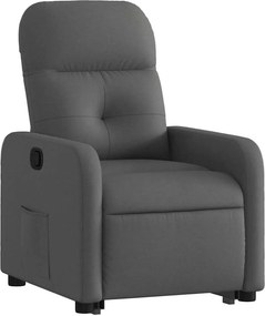 Zvedací polohovací křeslo tmavě šedé textil 3206796