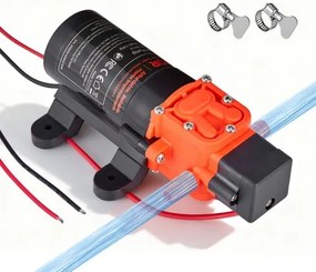 Tlakové vodní čerpadlo VEVOR, 12 V DC 1,2 GPM (4,5 l/min), 2komorové samonasávací membránové vodní čerpadlo se 2 hadicovými svorkami, maximální tlak 80 PSI, tichý provoz, pro obytné vozy, karavany, lodě a zavlažování zahrad