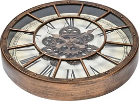 Designové nástěnné hodiny 45 cm s ozubenými koly s krásnou patinou