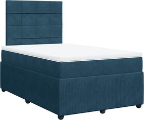 Box spring postel s matrací modrá 120 x 190 cm samet 3294590