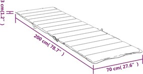 vidaXL Poduška na lehátko 200 x 70 x 3 cm oxfordská látka [314222] Barva: Zelená