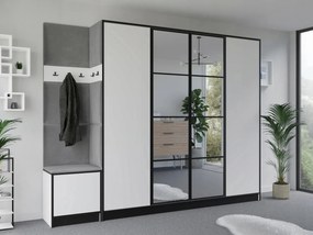 Šatní skříň EDEN 15 bílý + šedý Vzor 1