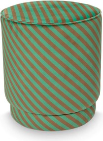 Pip Studio Puf Block Stripe  - zelený (Designový taburet)