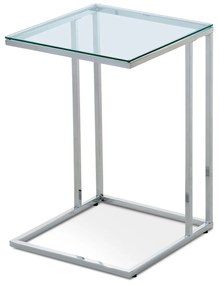 Přístavný stolek 84056-06 CR 40x40x60 cm, kov chrom, sklo čiré