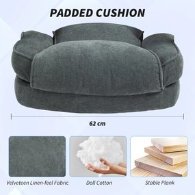 Kancelářská židle HOMCOM, ergonomická kancelářská židle s houpací funkcí, lněný vzhled, výškově nastavitelná židle k PC s funkcí otáčení, silné polšt…