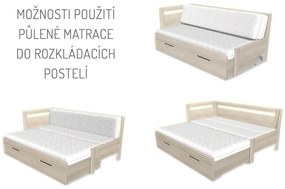 Středně tvrdá zdravotní matrace FERATA - sada k rozkládací posteli, 18cm, 90x200cm, 2x40x200cm (půlená), 120kg