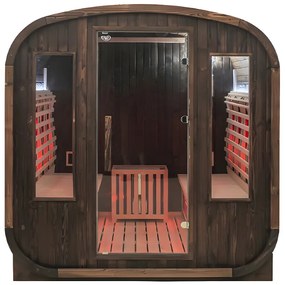 BPS-koupelny Zahradní kombinovaná sudová sauna 2v1  - Infrasauna + finská sauna 180x200, 4-6 osob