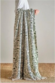 Zelená/krémová deka z recyklované bavlny 130x160 cm Maribelle – Bloomingville