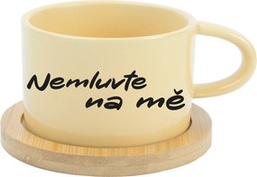 NEMLUVTE NA MĚ - žlutý hrníček makronka 200 ml