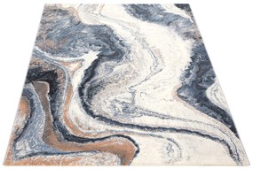 Moderní kusový koberec  Ragolle Argentum 63618 8656 Abstraktní modrý krémový Rozměr: 240x330 cm