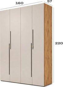 Skříň 4D 160 cm dub appalačský / kašmír Space