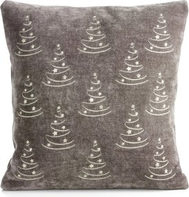 VÁNOČNÍ DEKORAČNÍ POVLAK NA POLŠTÁŘ TREE 45X45 CM TMAVĚ BÉŽOVÝ