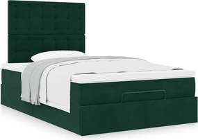 Osmanský rám postele s matracemi tmavě zelená 120x200cm samet 3313610