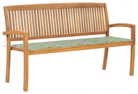 Stohovatelná zahradní lavice s poduškou 159 cm masivní teak,  3063318 HangarStore.cz