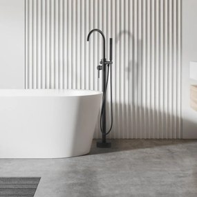 Erga Monte, volně stojící vanová baterie h-1130, černá matná, ERG-YKA-BP.MONTE-BLK