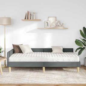 Rohový rám postele s matrací Jiný s čelo 2 ks Šedá textil 3393678