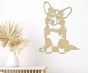 dřevo života Dřevěná dekorace psa Corgi Zvolte rozměr (cm): 45x60, Zvolte barvu dekoru: Javor