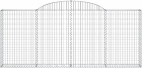 vidaXL Klenuté gabionové koše 5 ks 300x30x120/140cm pozinkované železo [3146542]