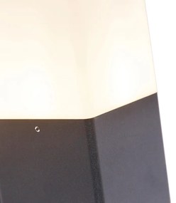 Venkovní nástěnné svítidlo černé s opálově bílým odstínem IP44 - Dánsko