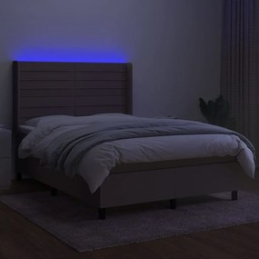 Box spring postel s matrací a LED taupe 140x200 cm textil 3138961