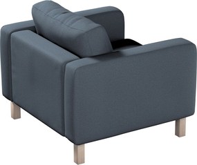 Potah na křeslo IKEA Karlstad, krátký barva modrá látka pletený vzor