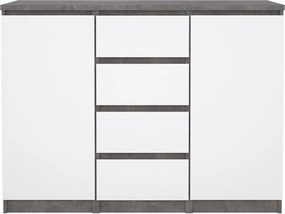 FALCO Komoda Simplicity 236 beton/bílý lesk