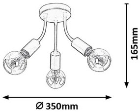 Rabalux 6808 - Přisazený lustr ALMUS 3xE27/60W/230V