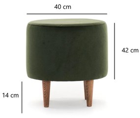 Atelier del Sofa Taburet Liza - Green, Zelená