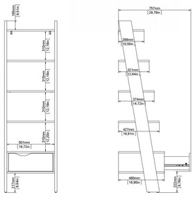 Tvilum Regál Retro 385 bílá/černá