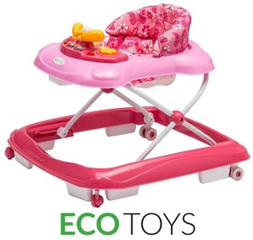 Dětské vzdělávací chodítko s multimediálním panelem Eco Toys růžové