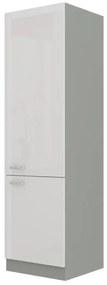 Potravinová kuchyňská skříňka na ledničku Brunea 60 LO-210 2F (šedá + lesk bílý). 1024995