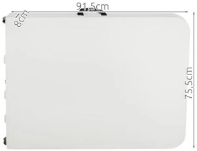Malatec Skládací stůl půlený 180 cm - bílý, 2467