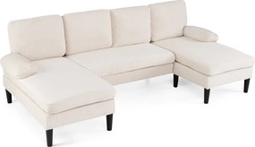 Costway Pohovka ve tvaru U pro 5-6 křeslo Rohová pohovka Clound