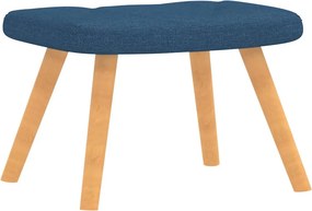 Relaxační křeslo se stoličkou modré textil 327538