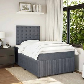 Box spring postel s matrací tmavě šedá 120 x 200 cm samet 3292323