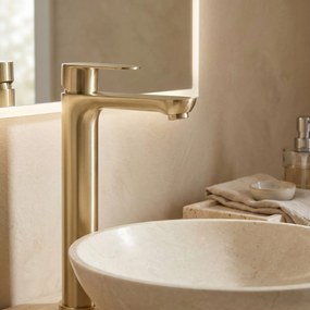 Rea Logan, vysoká umyvadlová baterie h-295, zlatá matná, REA-B6671
