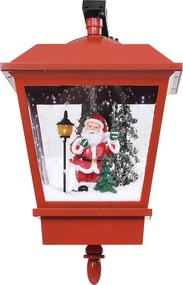 Vánoční závěsná lampa LED světla a Santa červená 40x27x45 cm 289927