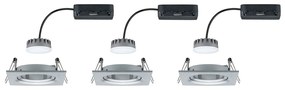 Paulmann 93680 LED Nova Plus Coin, hliníková zápustná bodovka 3x6.8W 2700K stmívatelná 8,4x8.4 cm