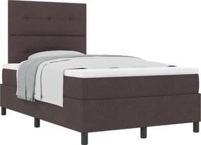Postel s boxspringem s čelo Tmavě hnědá 120 x 190 cm textil 3339374