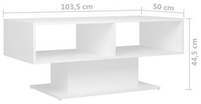 Konferenční stolek bílý 103,5 x 50 x 44,5 cm dřevotříska - Default Title