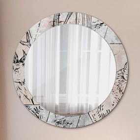 Kulaté dekorativní zrcadlo na zeď Abstry zvířata fi 70 cm