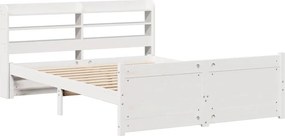 Rám postele s čelem bez matrace bílý 140x190 cm 3306755