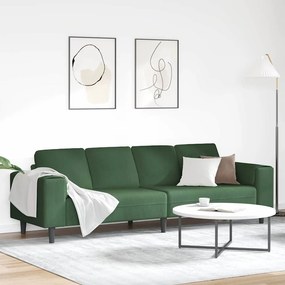 Pohovka Tmavě zelená 250 x 77 x 76 cm Žebrovaná látka 3335105