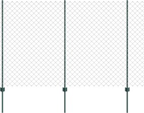 Plot s řetězovým odkazem a sloupkem 10 x 1,6 m Zelená Síťovina 3336244