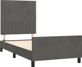 Rám postele bez matrace tmavě šedá 80 x 200 cm samet 3125844