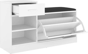Lavice s botníkem bílá 94,5 x 31 x 57 cm kompozitní dřevo 326741