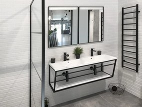 Sapho, SKA konzole pod umyvadlo se zásuvkou 750x850x460mm, černá mat/bílá lesk, SKA602
